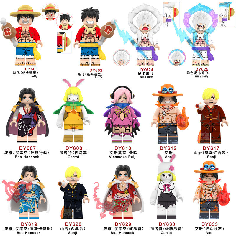 One Piece Building Blocks Ace Boa Hancock Sanji Nika Luffy Figures Toy ...