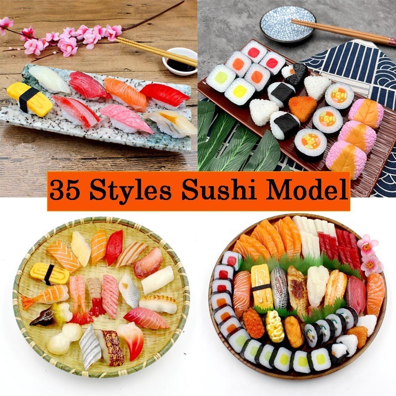 Artificial Sushi 【35 Styles】Fake Food Models PVC Simulation Realistic ...