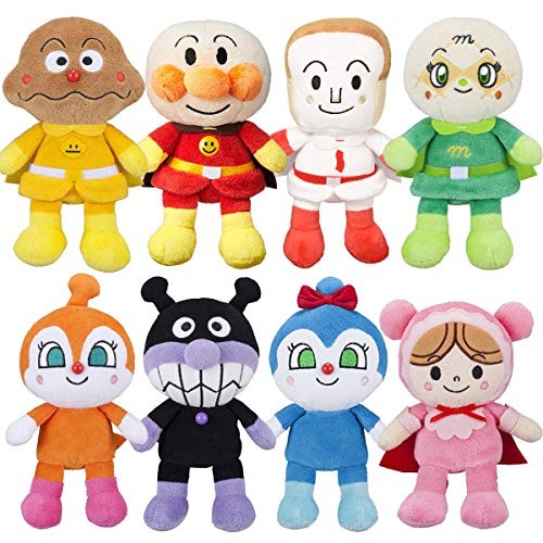 Anpanman Puri Chii Beans S Plus 8-Piece Plush Set Anpanman Shokupanman ...