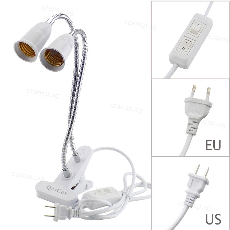 Flexible Light Holder 360 Degrees Double Heads Clip With Switch ...
