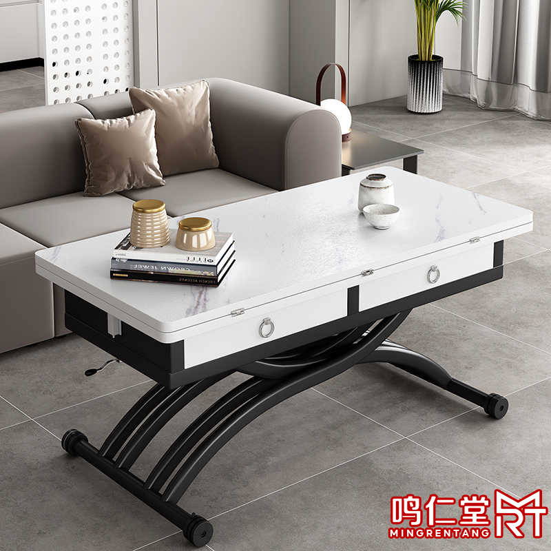 MRT Readystock Slate lift coffee table solid wood small apartment dual ...
