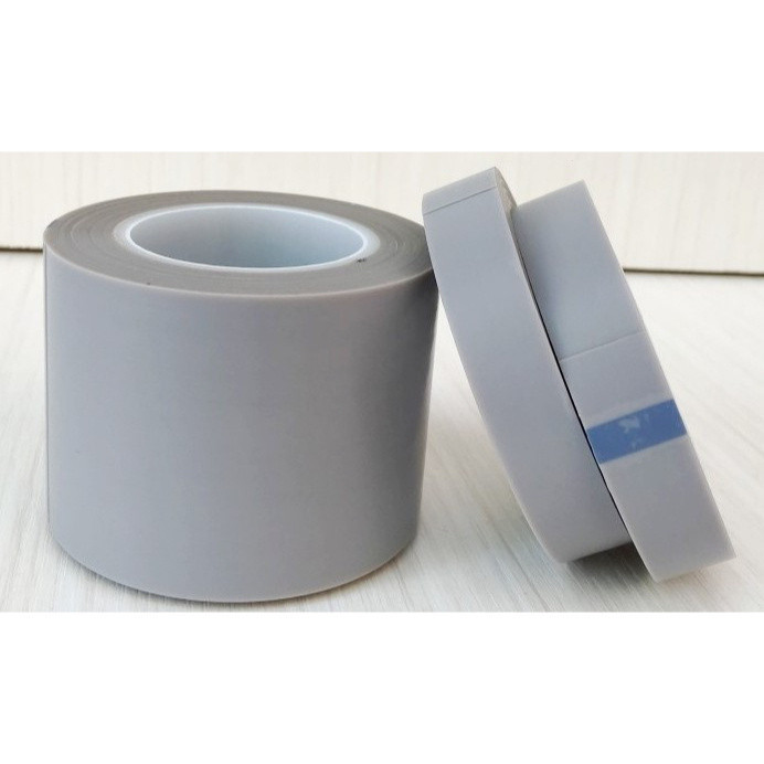 Heat Resistant PTFE Skived Adhesive Tape Smooth Surface Grey Colour ...