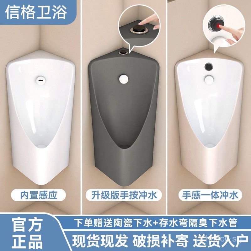 Wall-Mounted Triangle Urinal with Sensor and Manual Operation ...