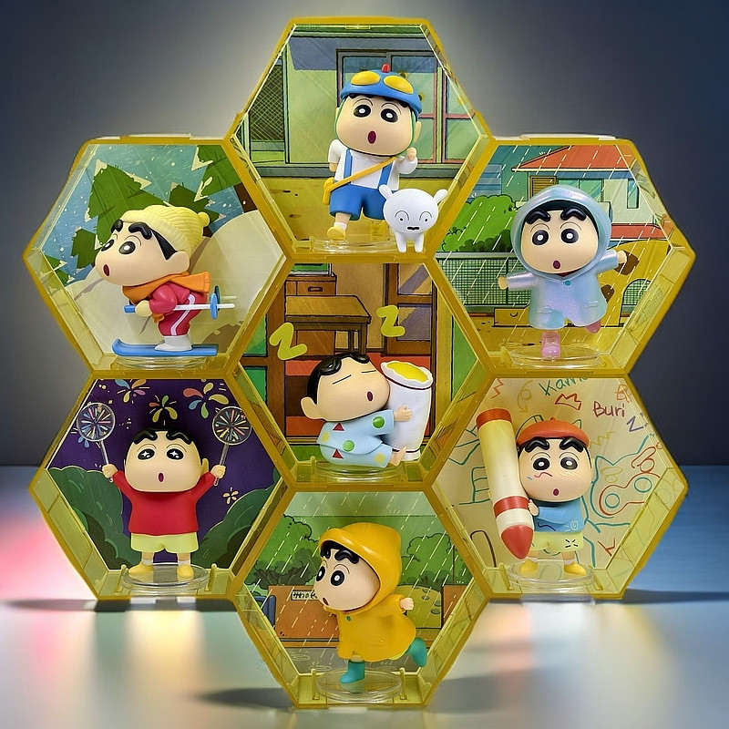 Creative Honeycomb Scene Crayon Shin-chan Blind Box Mystery Figurine ...
