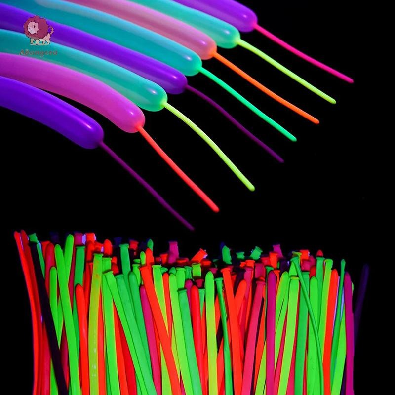 abongsea 10pcs Neon Balloons Long Reusable Twisting Fluorescent ...