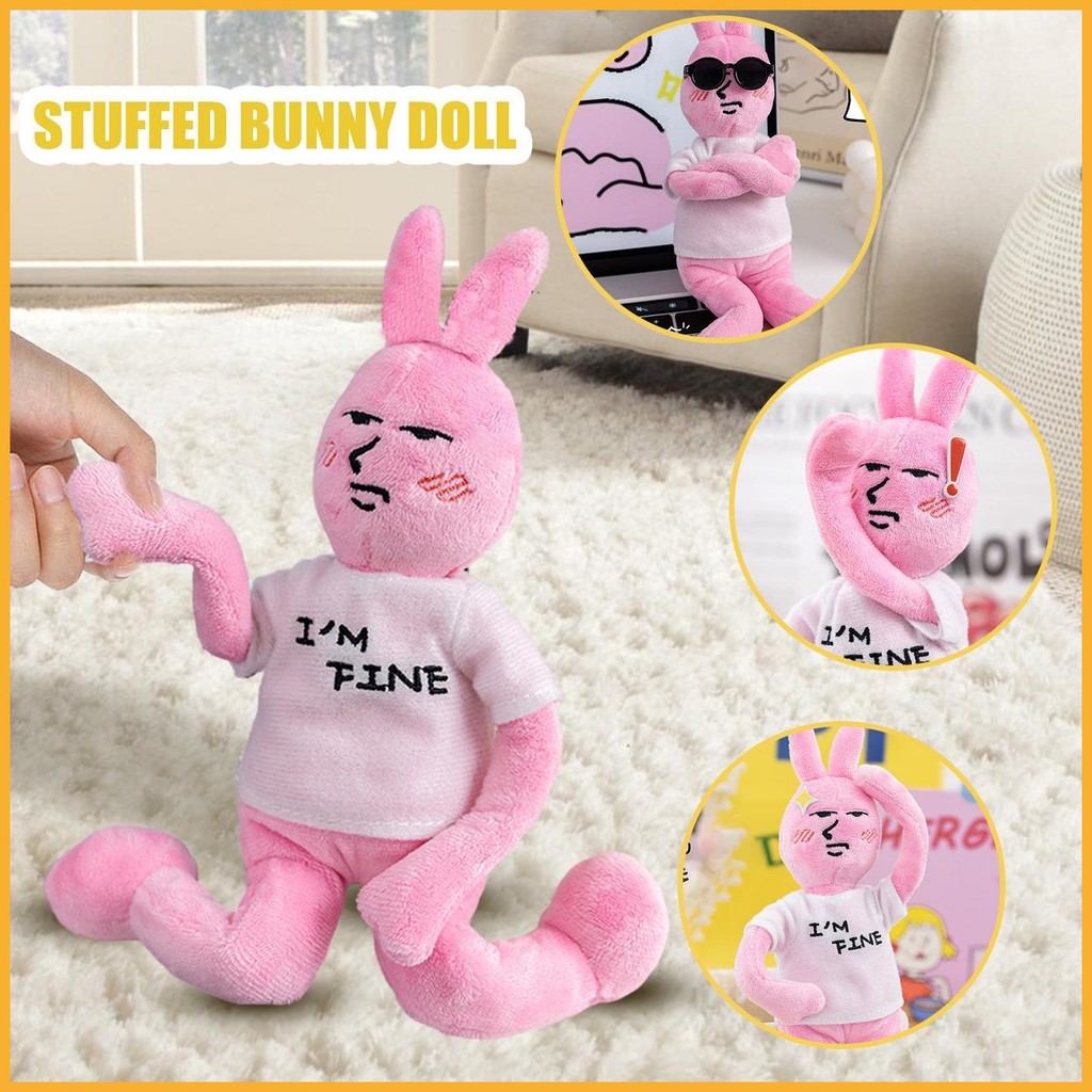 Pink Bunny Stuffed Animal 11in Cute Stuffed Rabbit Plush Bunny Soft ...
