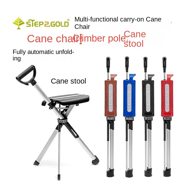 Walking Stool Automatic Folding Walking Stick Chair Ta-Da Chair Cane ...