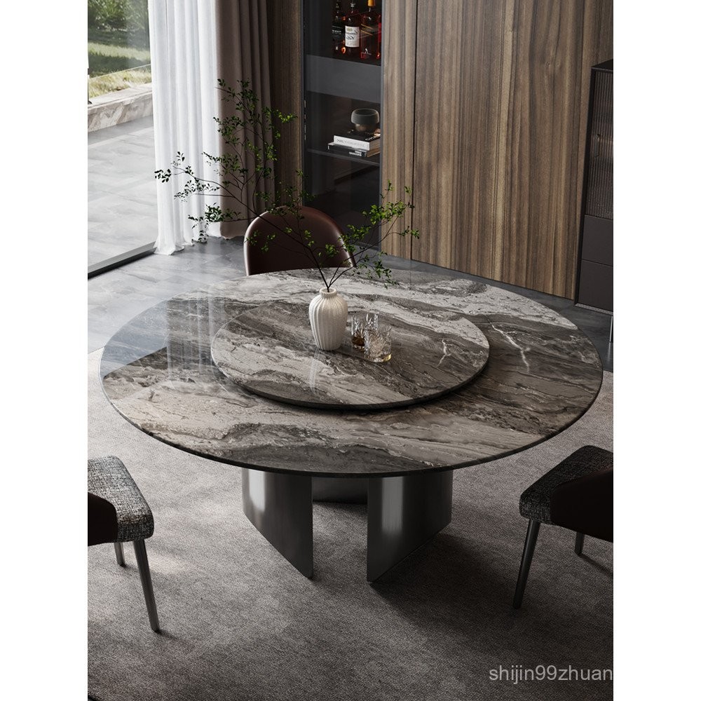 Venetian Brown Luxury Stone Dining Table Italian Light Luxury High-end ...
