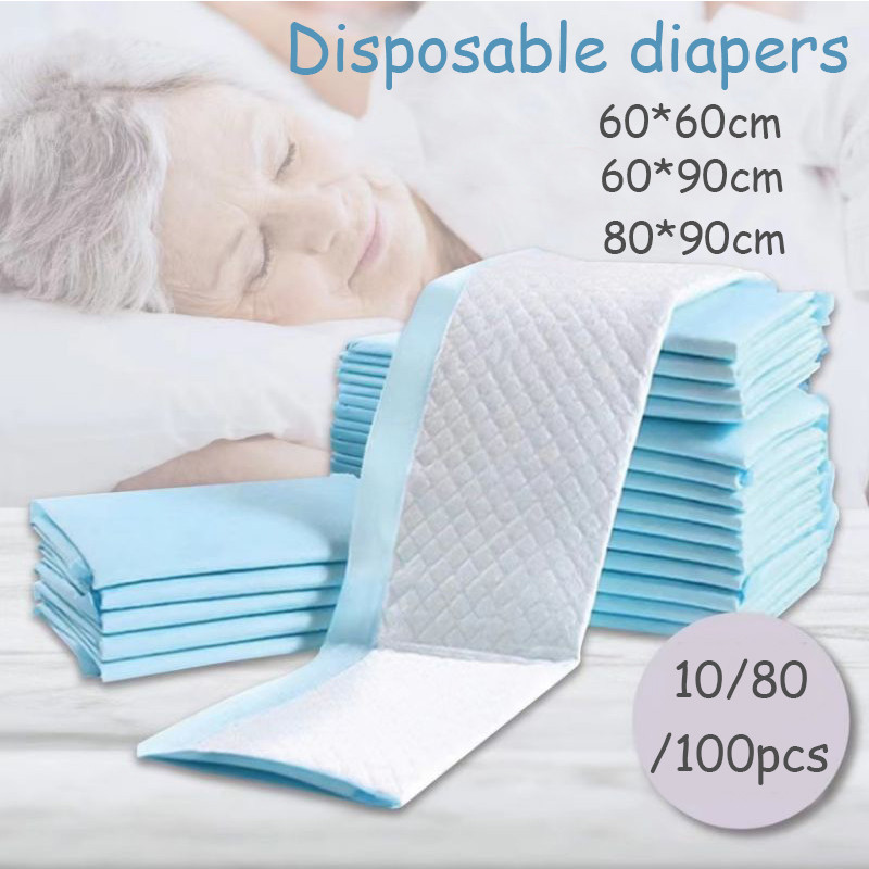 10/80/100 Pcs Disposable Diapers Adult Care Mat Incontinence Pad ...