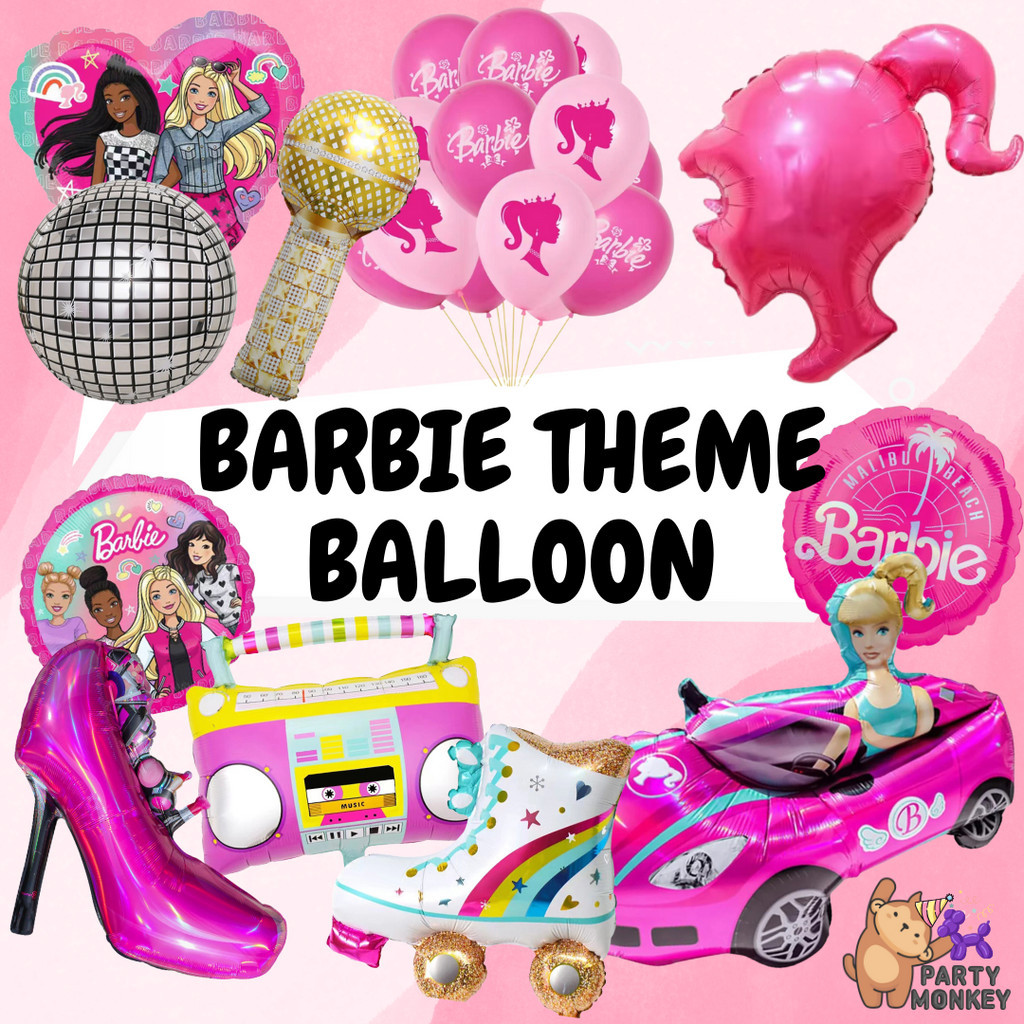 [SG Seller] Barbie Theme Balloon Birthday Celebration Balloon Garland ...