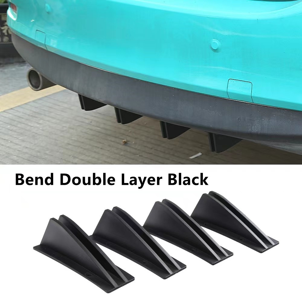 Happy Universal Rear Bumper Chassis Spoiler Deflector Black/Carbon Abs ...