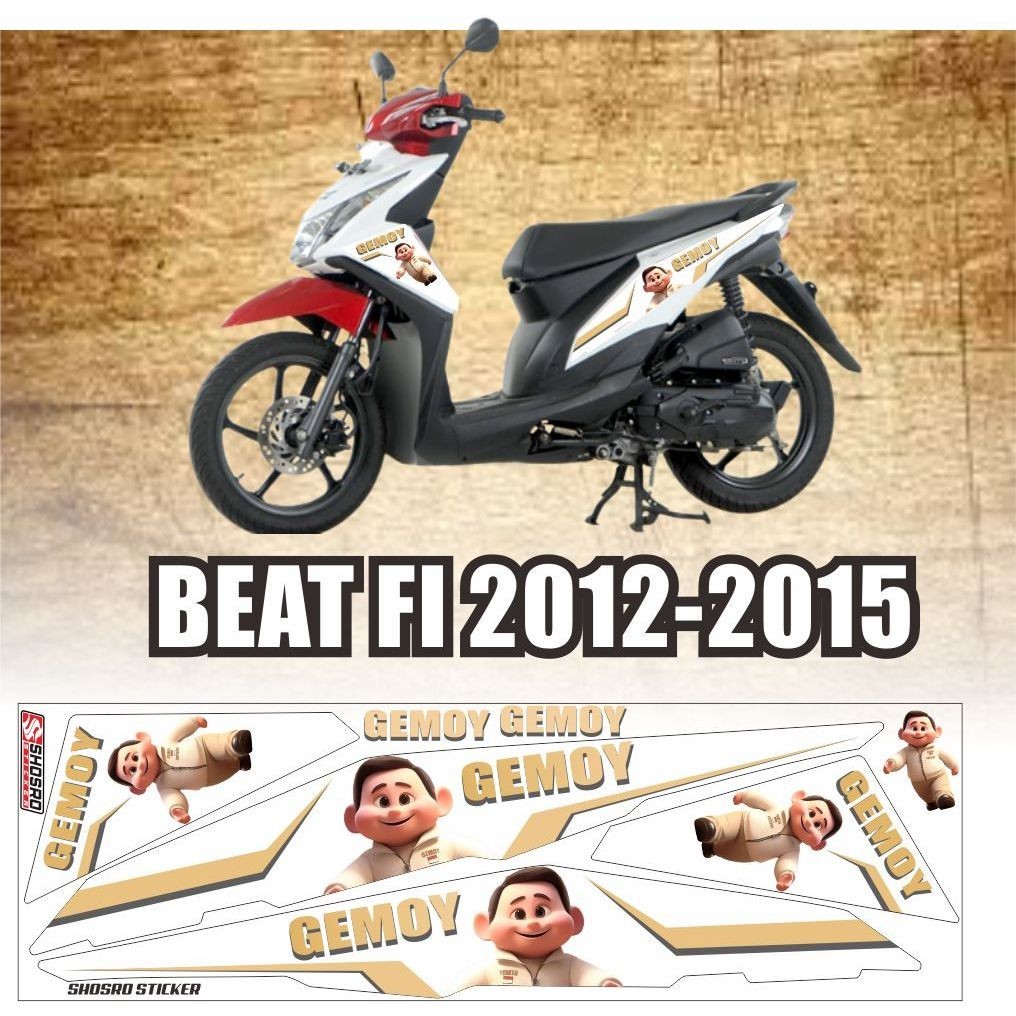 MOTIP STICKERS VIRAL ANIME GEMOY LIS MOTOR HONDA BEAT FI 2012-2015 ...