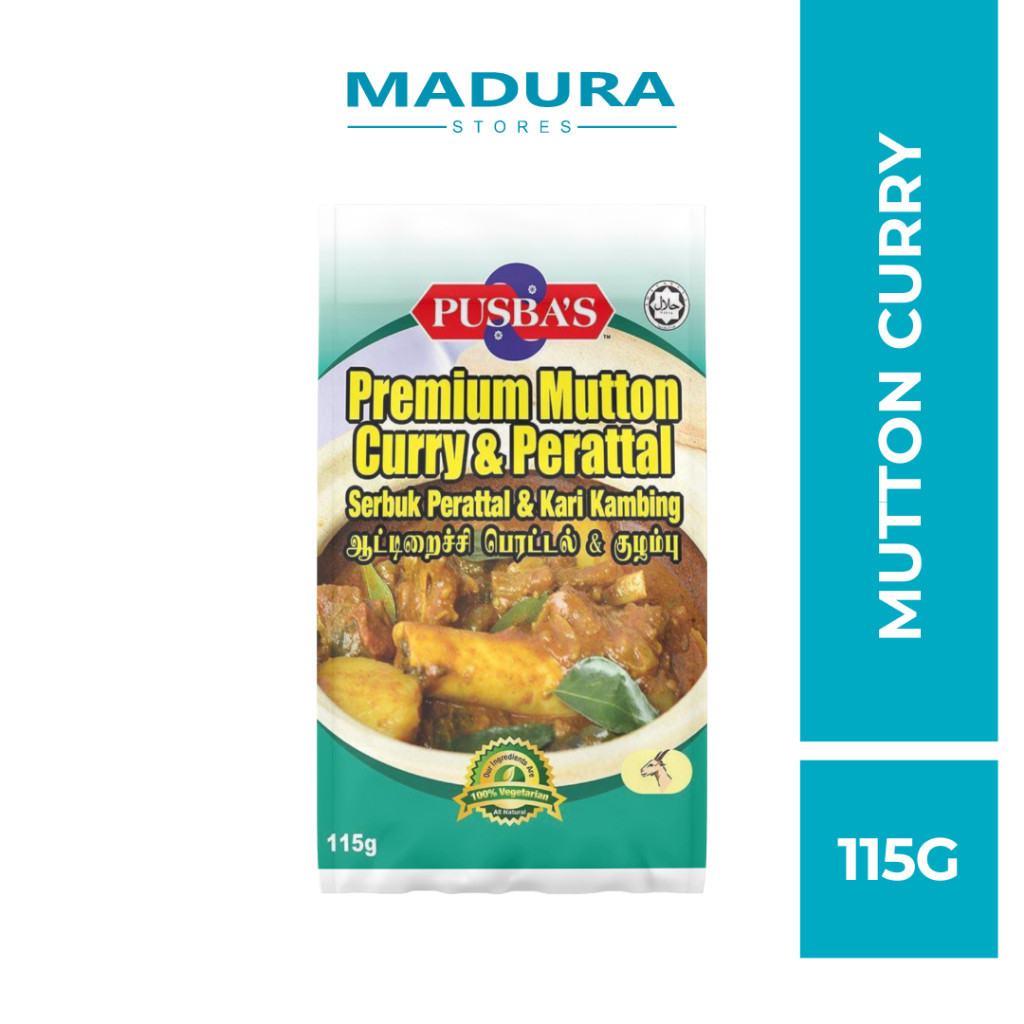 Pusba's Premium Mutton Curry & Perattal 115g | Shopee Singapore
