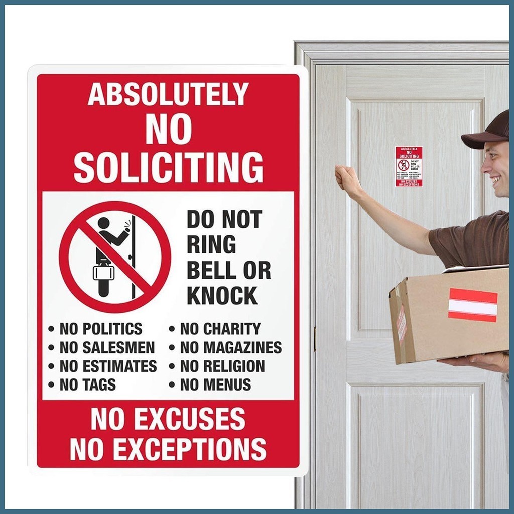 No Soliciting Door Sign No Solicitation Door Stickers Sunproof Self ...