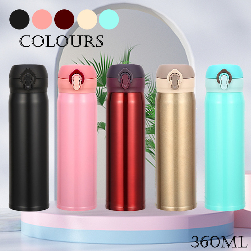 Thermal Flask Vacuum Thermos Mug 304 Stainless Steel Water Bottle Premium 420ML / 500ML | Shopee ...