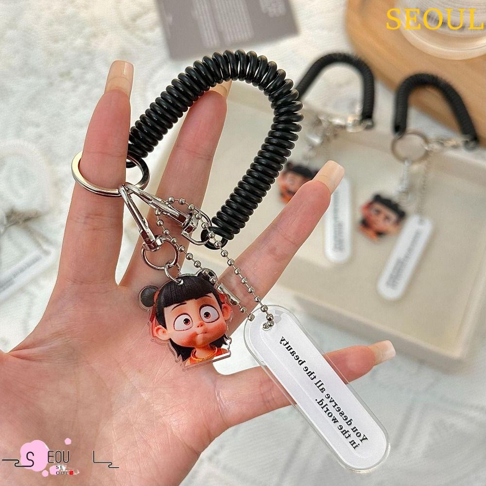 SEOUL Ne Zha 2 Key Chain, Acrylic Jewelry Nezha 2 Figures Keychain ...