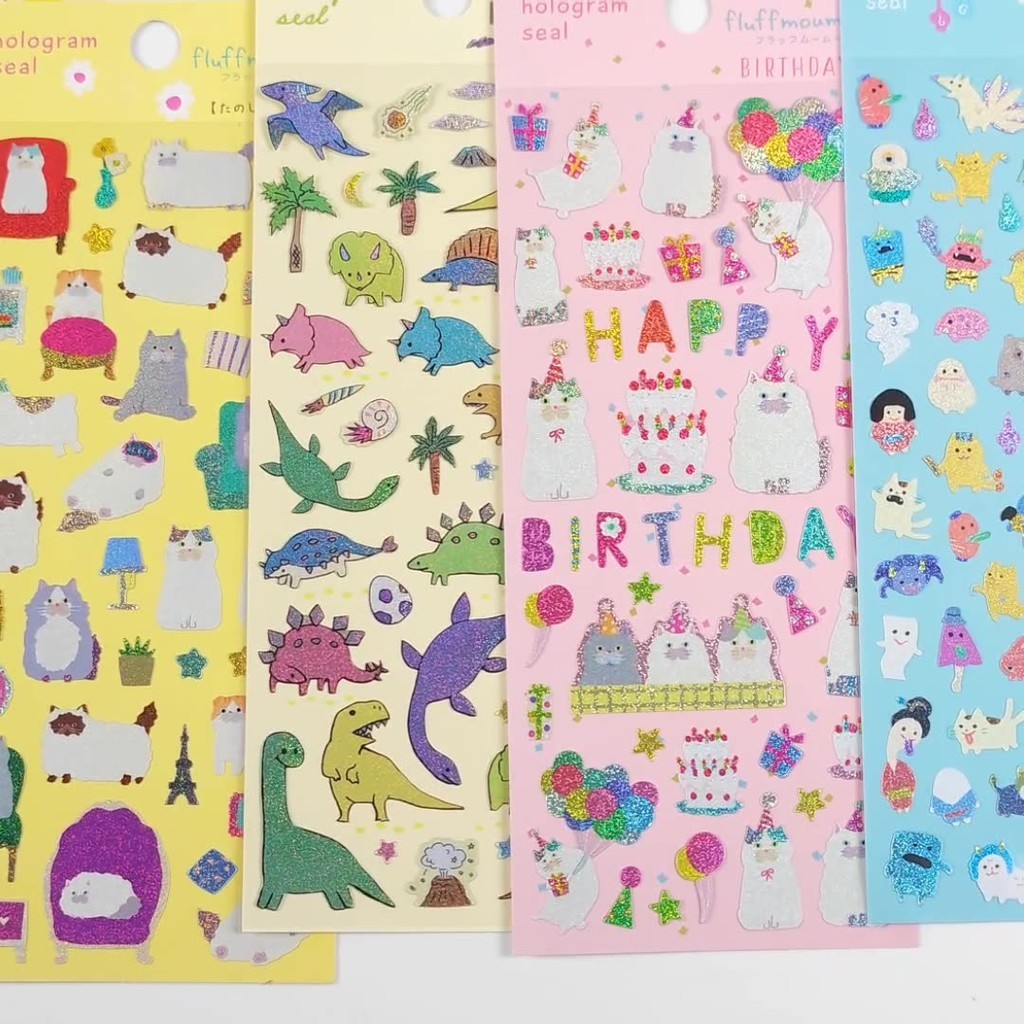 Cartoon Animals Creative Laser Stickers Scrapbooking PVC Diy Journal ...