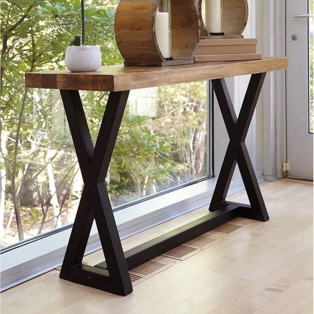 TYLER Modern Industrial Solid Wood Hallway Console | Shopee Singapore