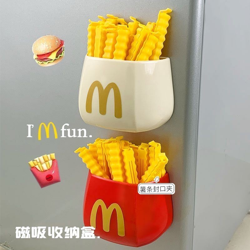 MAC French Fries Fridge Food Sealer Storage Box Magnetic Fridge Holder ...