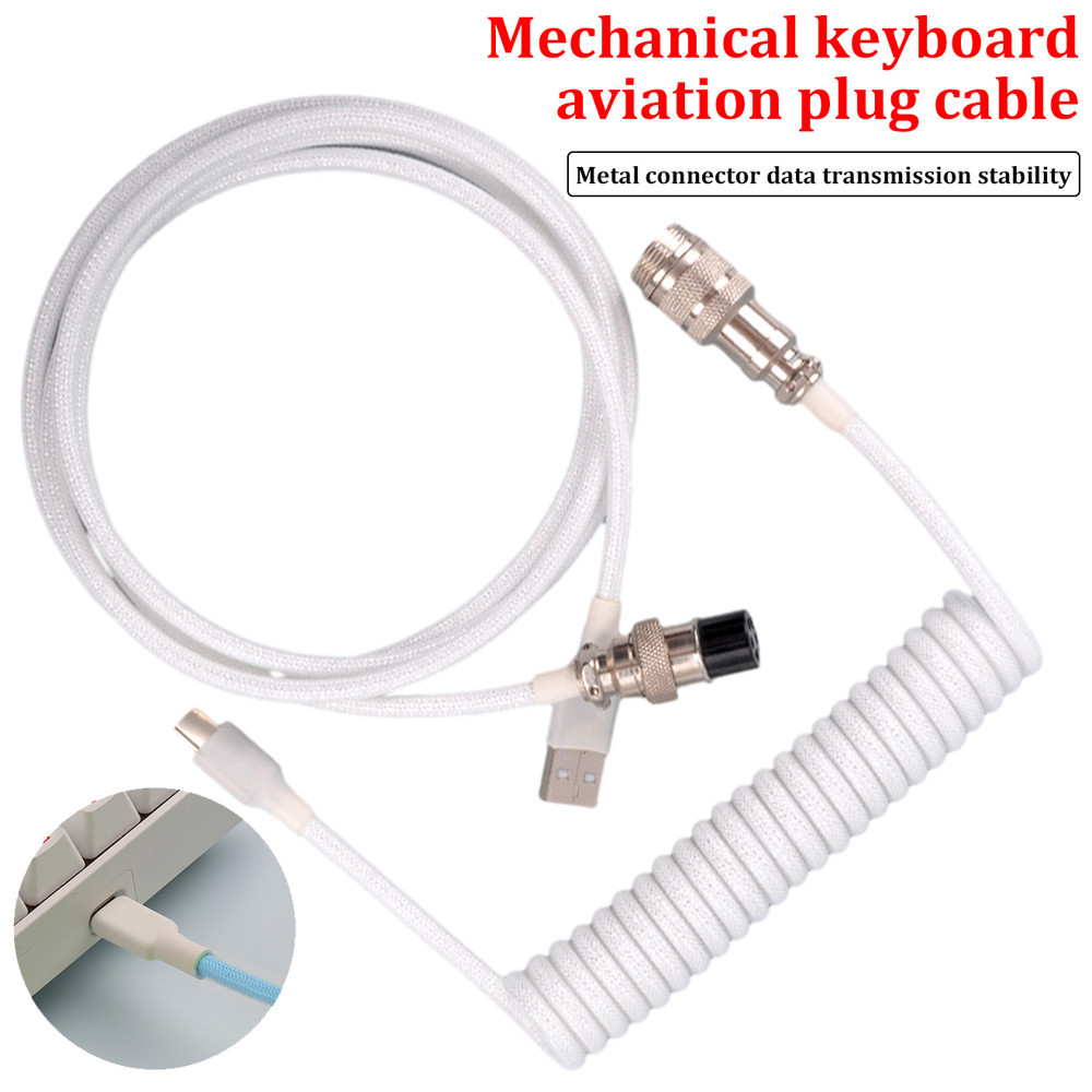 Type C Mechanical Keyboard Coiled Cable USB Keyboard Wire Mechanical ...