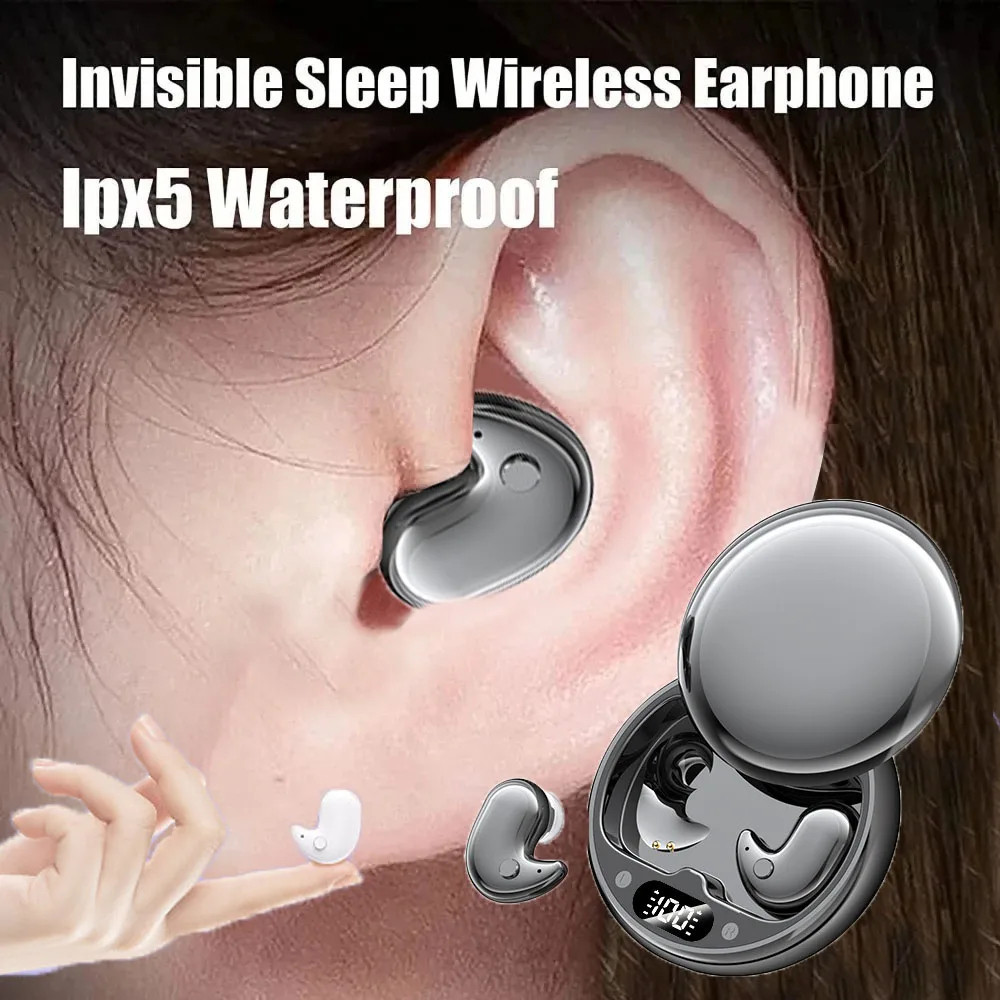Invisible Sleep Wireless Earphone TWS Bluetooth 5.3 Headphones Hidden ...