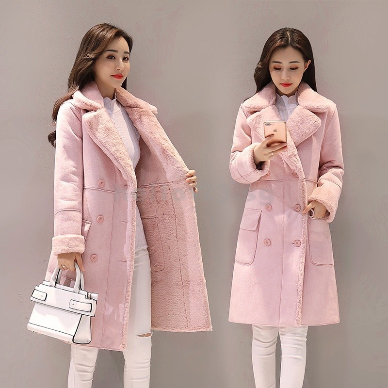Winter Warm lamb cashmere coat women's large size slim coat jacket coat ...