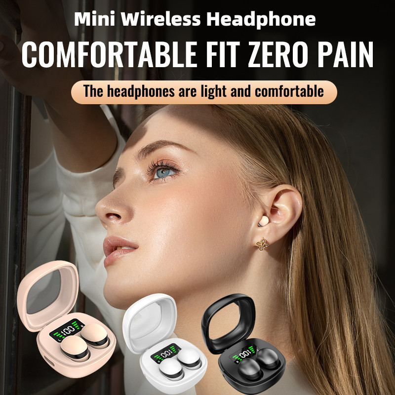 Mini 5.3 Wireless Bluetooth Headset In-Ear Invisible Sleep Earbuds With ...