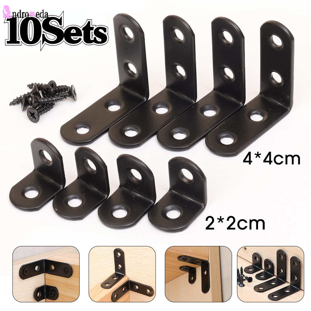 10Pcs/10Sets Simple Stainless Steel Corner Brackets L-shaped Support ...