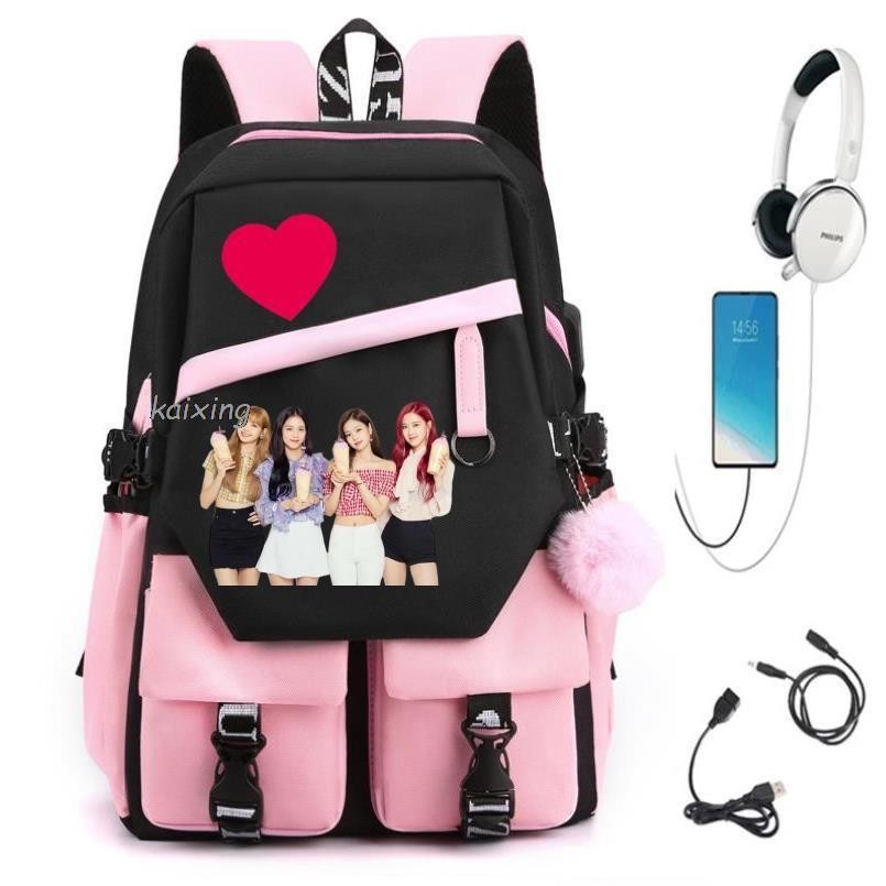 BLACKPINK School Bag Girls Student Backpack Korea Style Large Travel ...