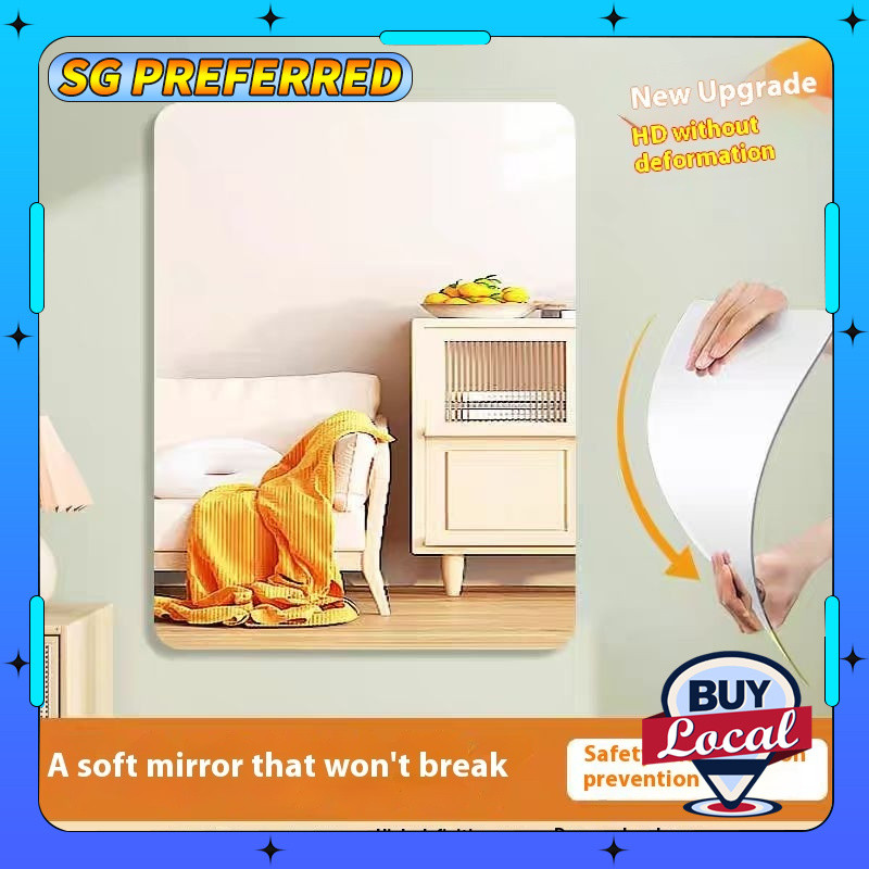 【SG Local Seller】Acrylic Mirror Soft Mirror Wall Stickers Adhesive self ...