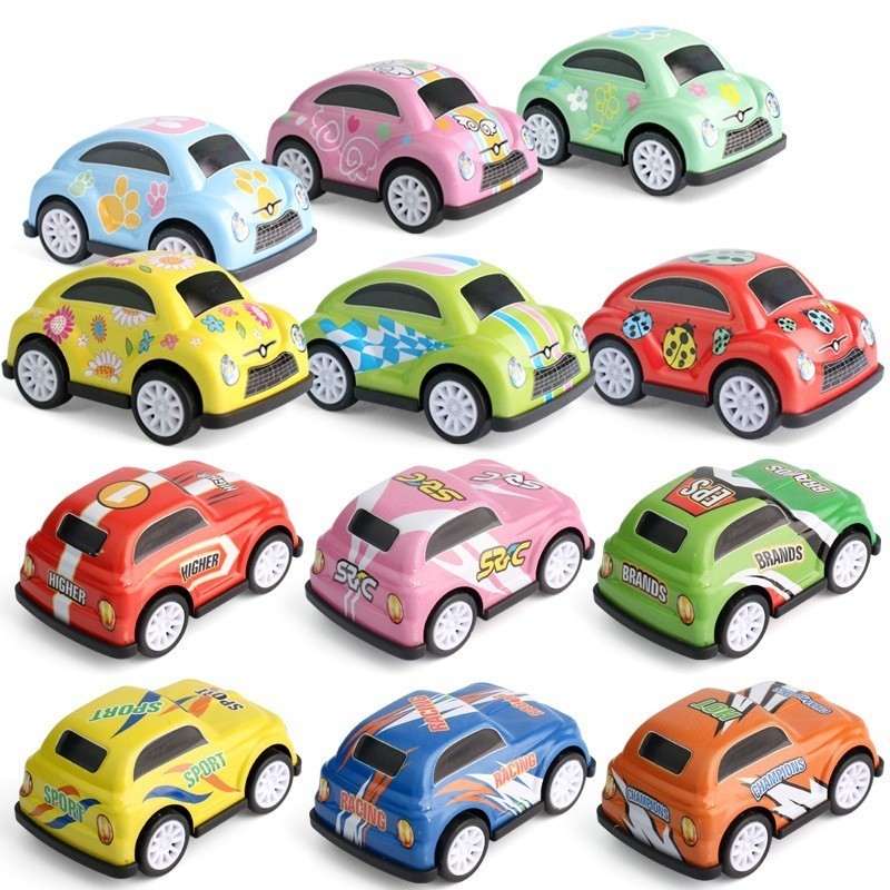 Cute and small wind-up mini toy car set for children including many ...