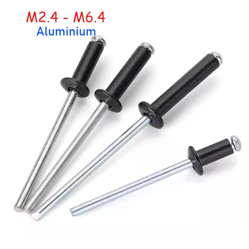 M2.4 ~ M6.4 Black Aluminium Dome Round Head Pop Open Hollow Pull Blind ...