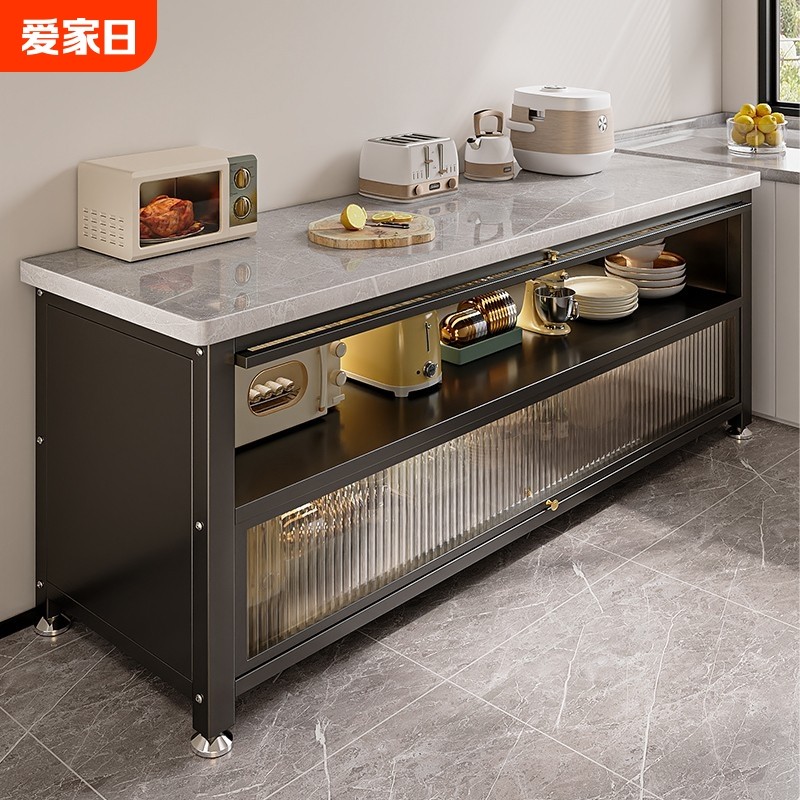 Kitchen Storage Rack Floor-standing Multi-layer Sintered Stone Cabinet ...