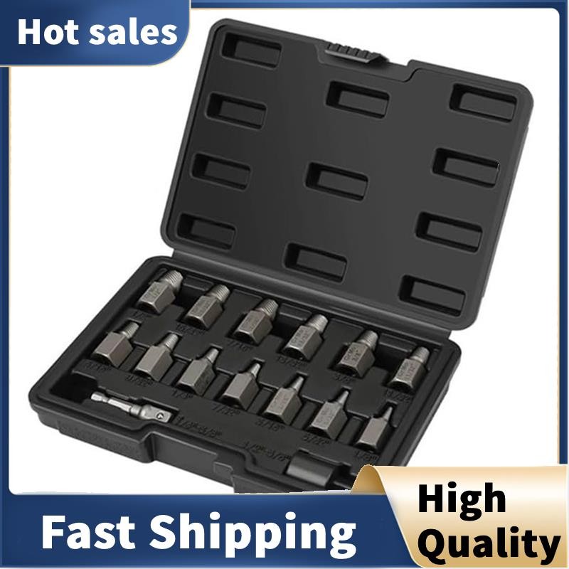 15 Piece Double Screw Extractor Set,Easy Out Bolt Remover Kit, 3/8Inch ...