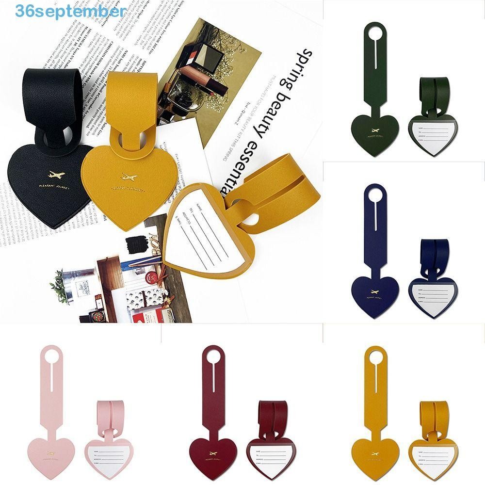 SEPTEMBER Love Shape PU Luggage Tag, Travel Accessories Boarding Pass ...