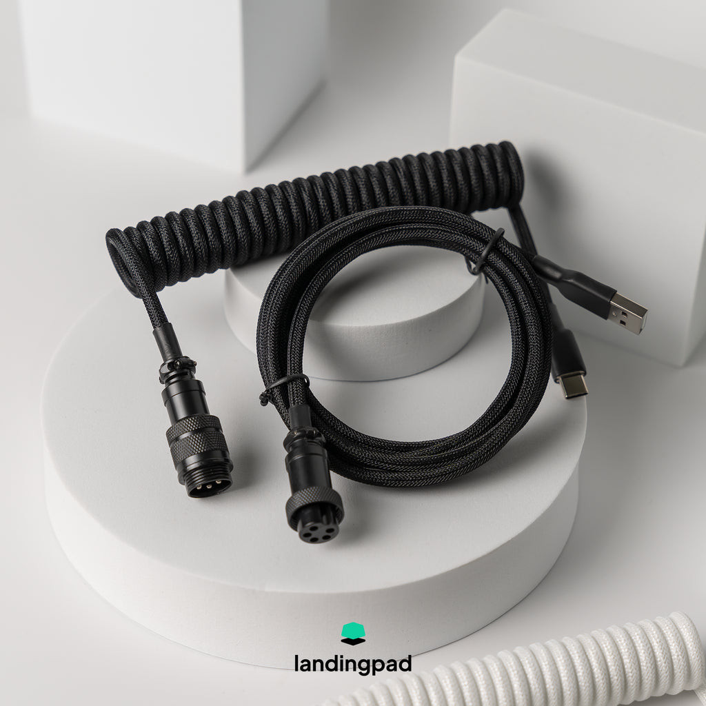 [⌨️ LandingPad] Custom Coiled Aviator Cable for Mechanical Keyboard USB ...
