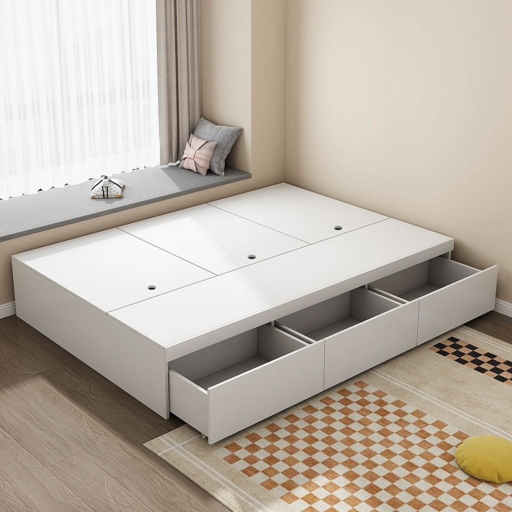 【SG⭐SALES】Tatami Bed Frame Solid Wood Bed Frame Storage Solid Wooden ...