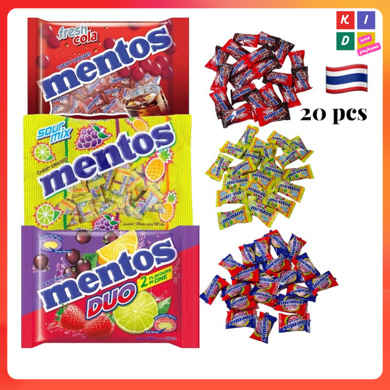 【Thai Product 】 HALAL Mentos Chewy 20pcs Fresh Cola-cola / Sour Mix ...