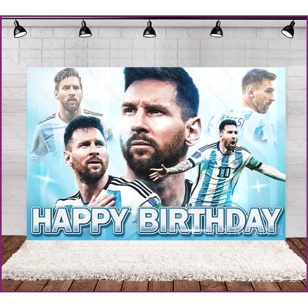 Messi football star Birthday theme backdrop banner tapestry party ...
