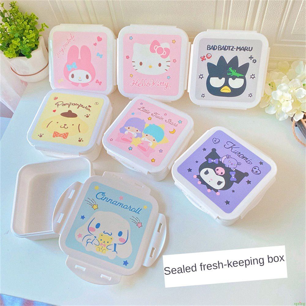 Sanrio Cute Lunch Box Melody Kuromi Hello Kitty Cinnamoroll Crisper Box ...