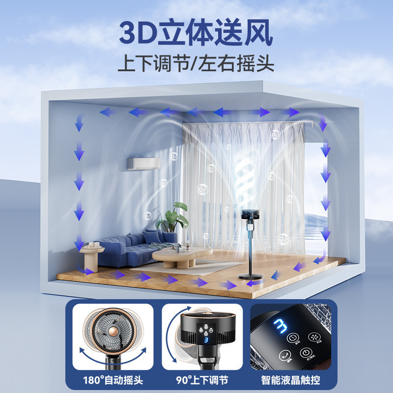ST-⚓German Benbo Air Circulator Mute Desktop Floor Max Airflow Rate Electric Fan Air Circulator ...