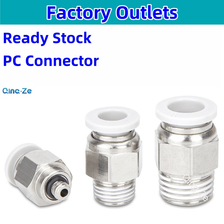 Trachea Quick Connector PC8-02 Threaded Straight-through Quick Plug Pneumatic Air Pump Air ...
