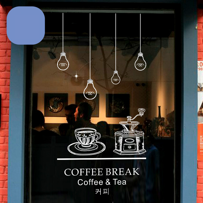 Retro Coffee Shop Decorative Stickers Electrostatic Stickers Coffee ...