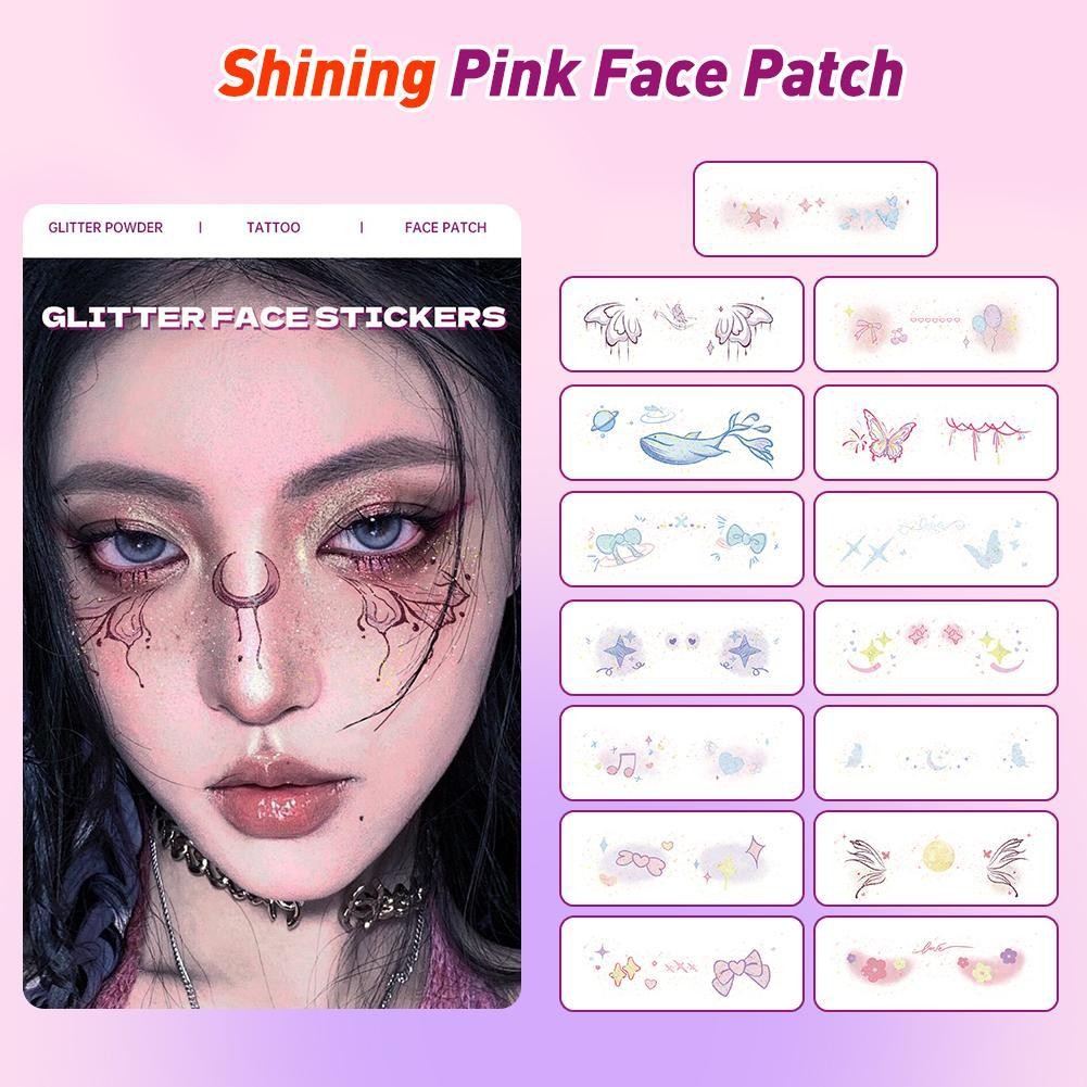 Cute Sparkling Birthday Party Face Stickers Temporary Tattoos ...