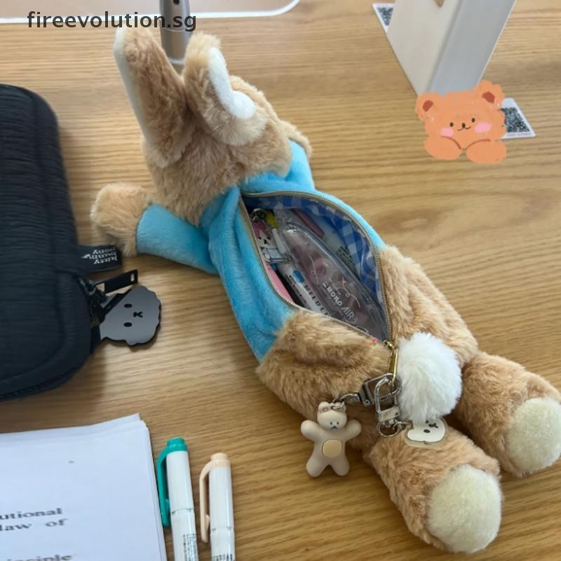 [fireevolution] Cute Plush Rabbit Pencil Case Student Stationery School ...