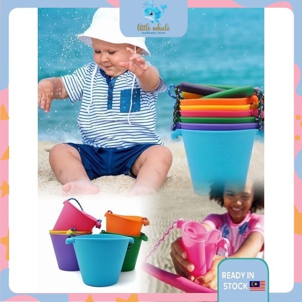 Kids Foldable Beach Bucket Pail Multi Purpose Beach Playing And Bathing ...