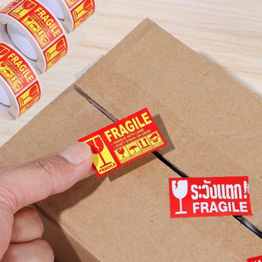 QQMALL 250Pcs/Roll Fragile Warning Label Stickers, Please Handle ...