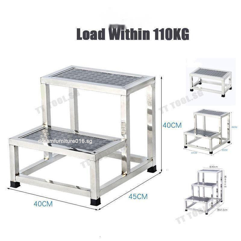 Stainless Steel Ladder Single Double-layer Footstool Ladder Two-step ...