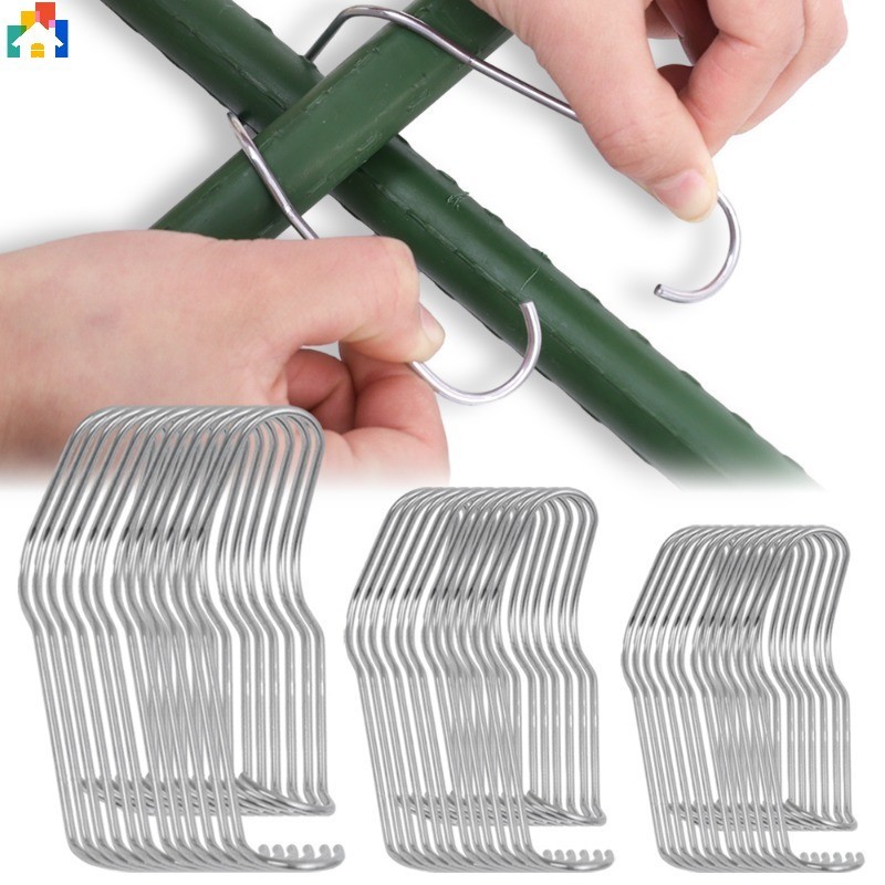 10Pcs Metal Steel Wire Greenhouse Film Fixation Clamp Reusable Buckle ...