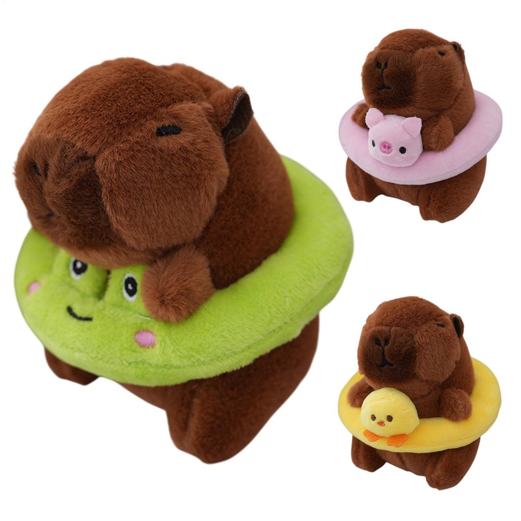 Capybara Keyring 12cm Funny Swimming Capybara Plush Toy Realistic ...